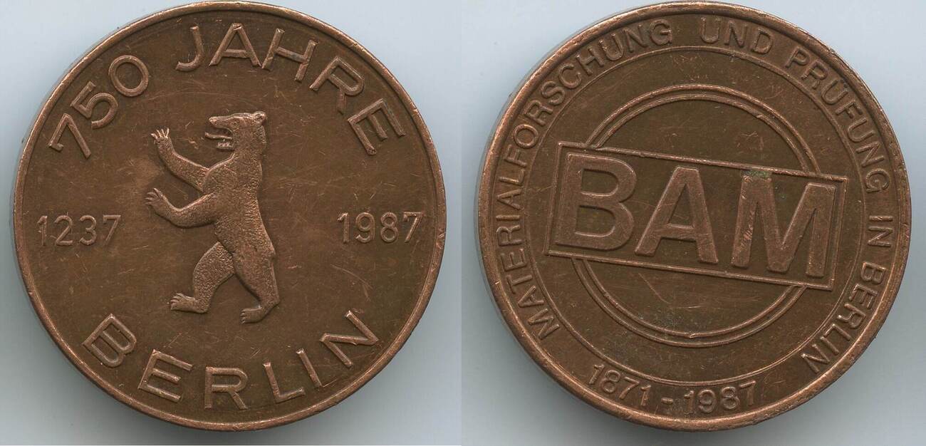 Deutschland Bundesrepublik Berlin Kupfermedaille 1987 G15797 - 750 ...