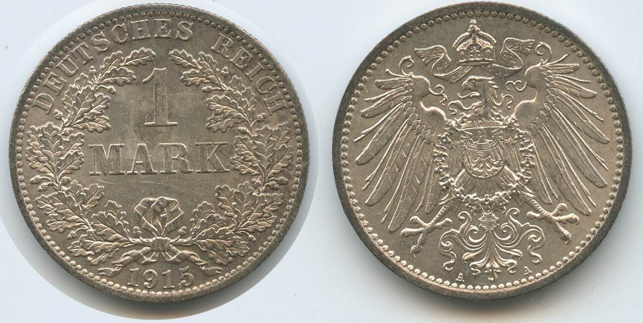 Deutsches Reich Kaiserreich 1 Mark Silber 1915 A Berlin G10634 - Wilhelm II. Germany Empire Fast ...