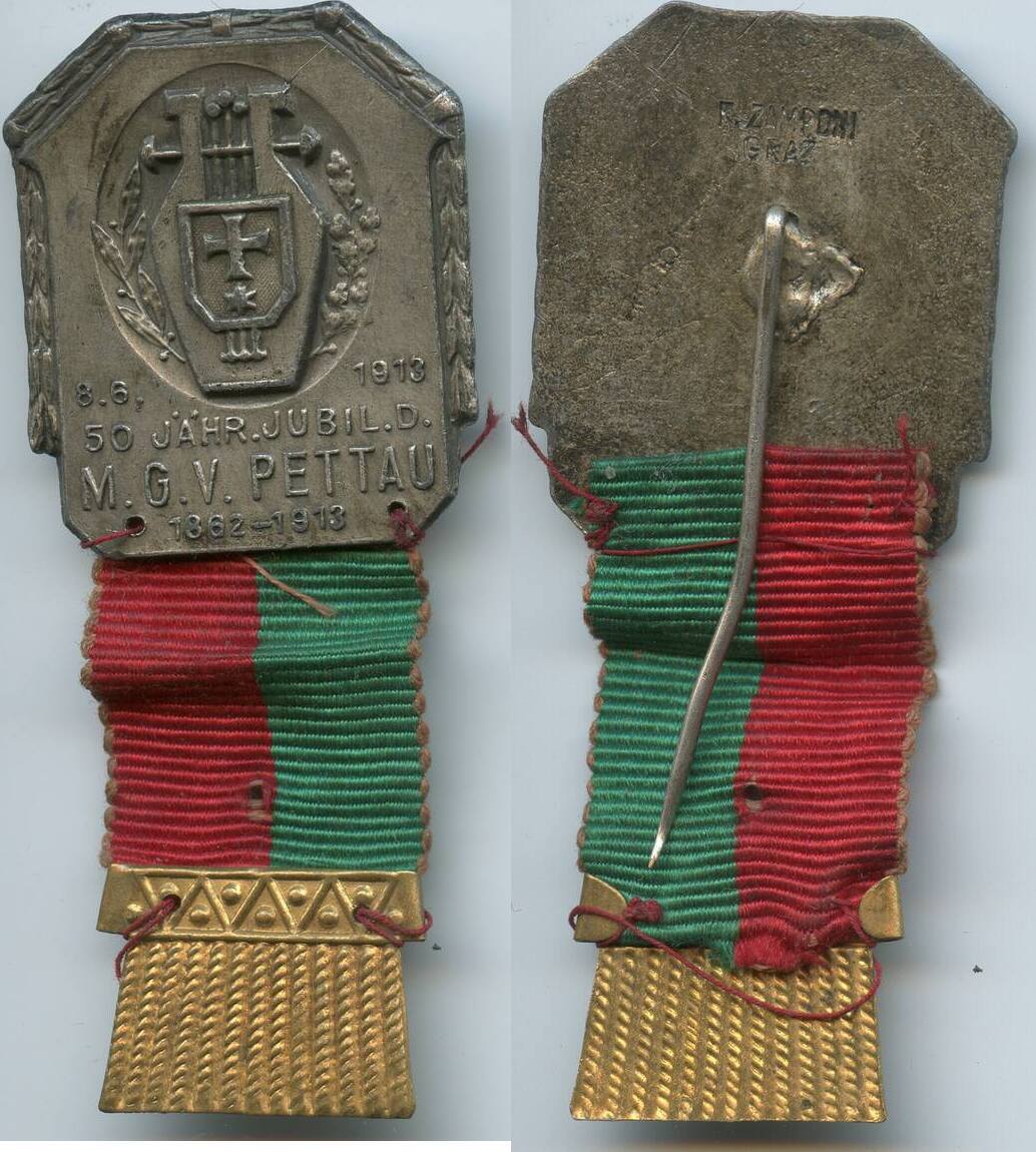 Österreich Kaiserreich Pettau (Ptuj Slowenien) Abzeichen Anstecknadel ...