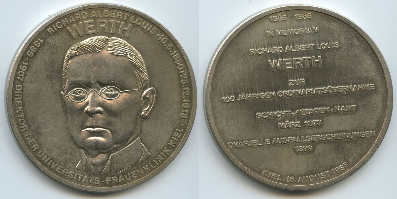 Deutschland Bundesrepublik Kiel Große Bronzemedaille versilbert 1985 ...
