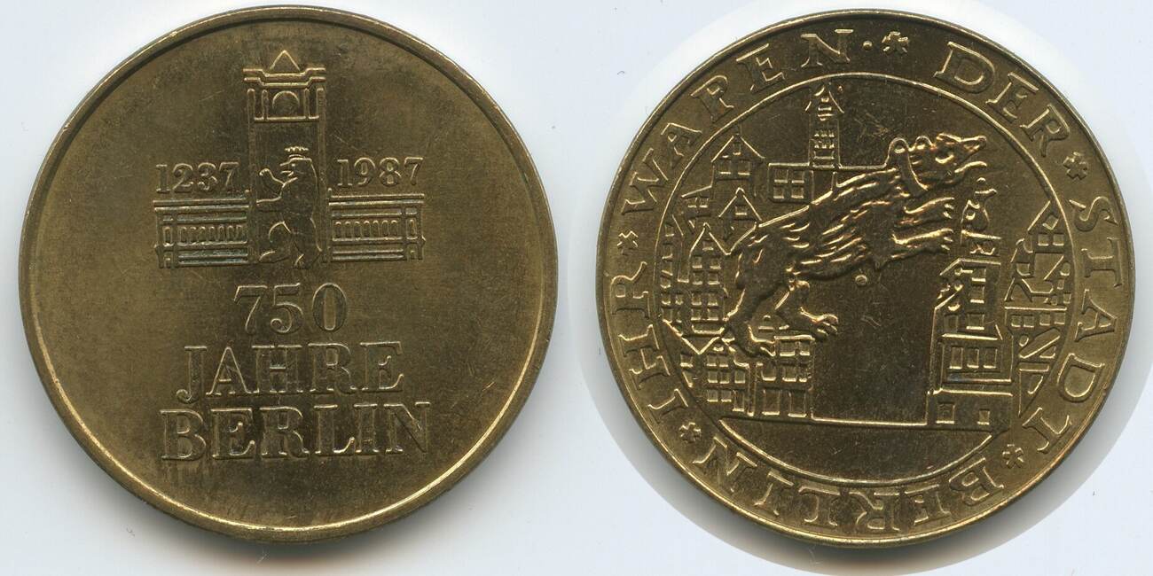 Deutschland Berlin Medaille 1987 M#7671 - 750 Jahre Berlin 1237-1987 ...