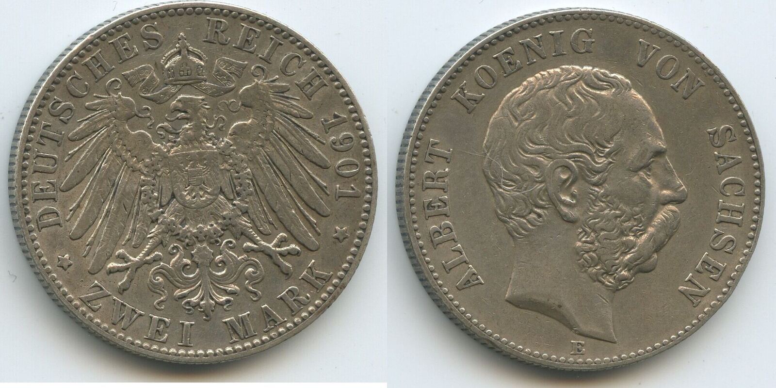 Deutsches Reich Kaiserreich Sachsen 2 Mark Silber 1901 E Muldenhütten ...