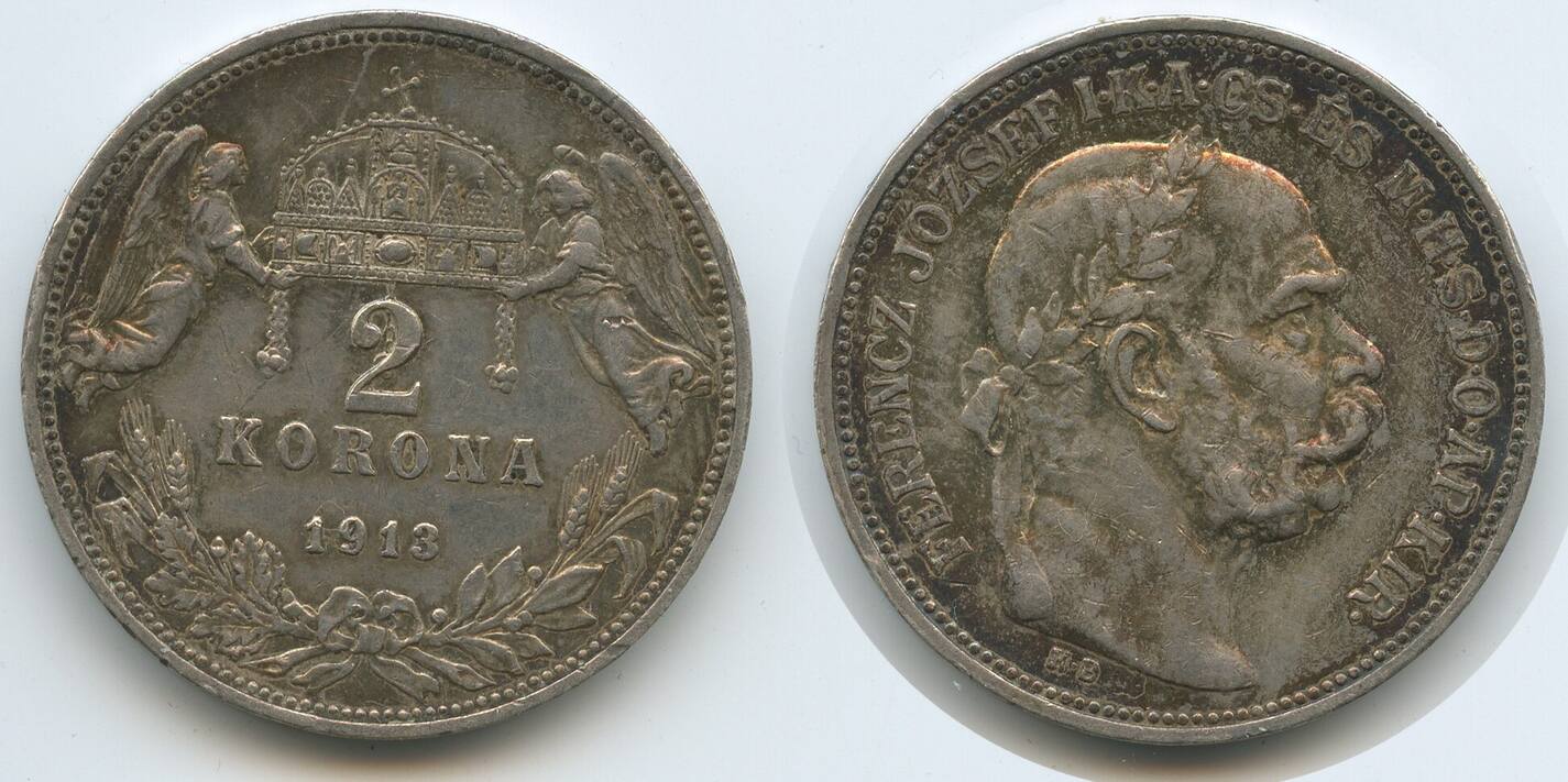 Ungarn Kaiserreich Österreich 2 Korona Silber 1913 KB Kremnitz G5715 - Franz Joseph I. 1848-1916 ...