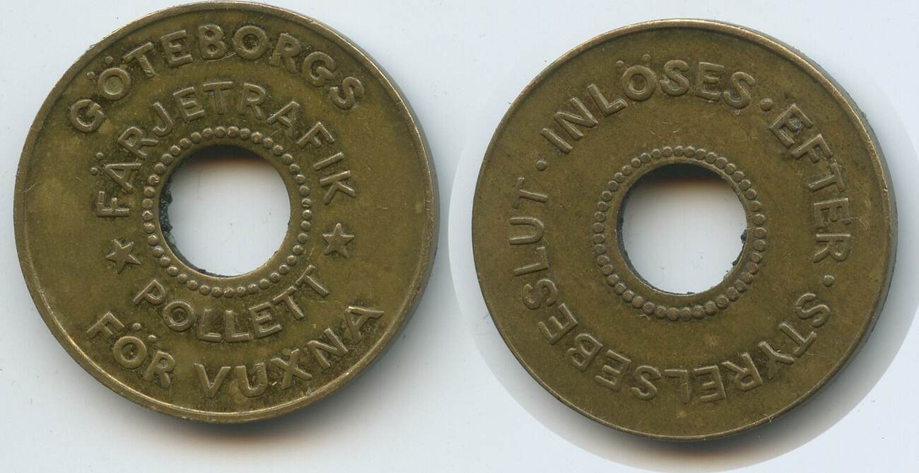 Schweden Göteborg Ferry Token Jeton Wertmarke nd. T299 - Göteborgs ...