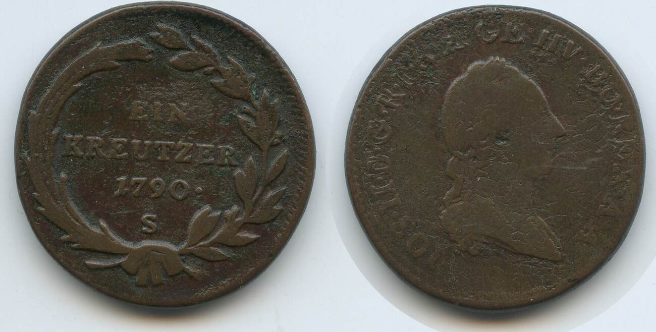 RDR Österreich Ungarn 1 Kreuzer 1790 S Schmöllnitz G5510 - Joseph II ...