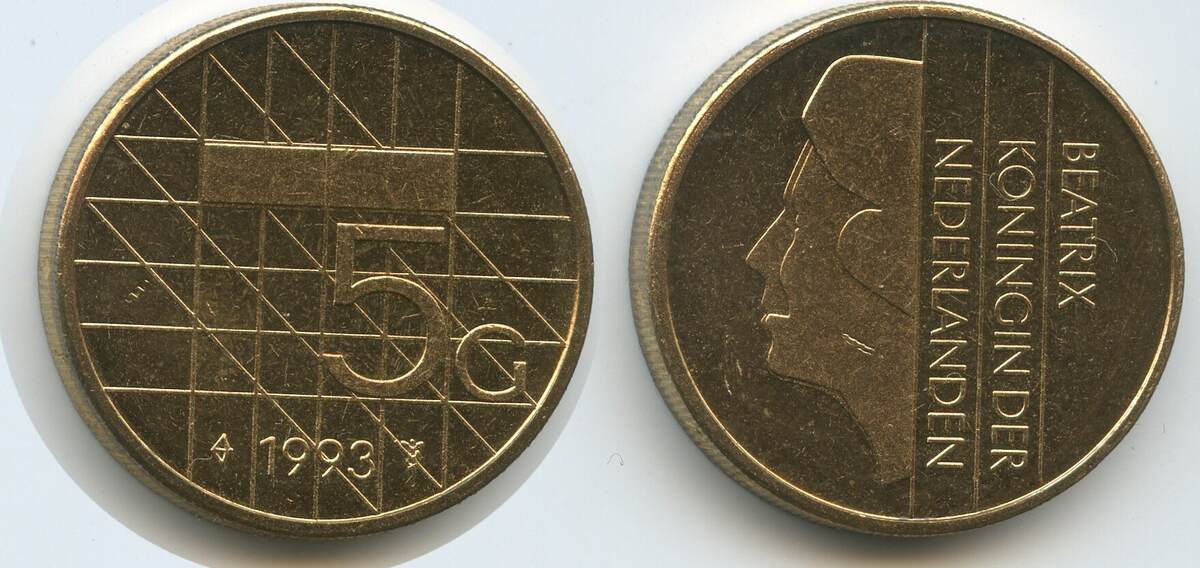 Niederlande 5 Gulden 1993 G13501 - Beatrix Queen of the Netherlands ...