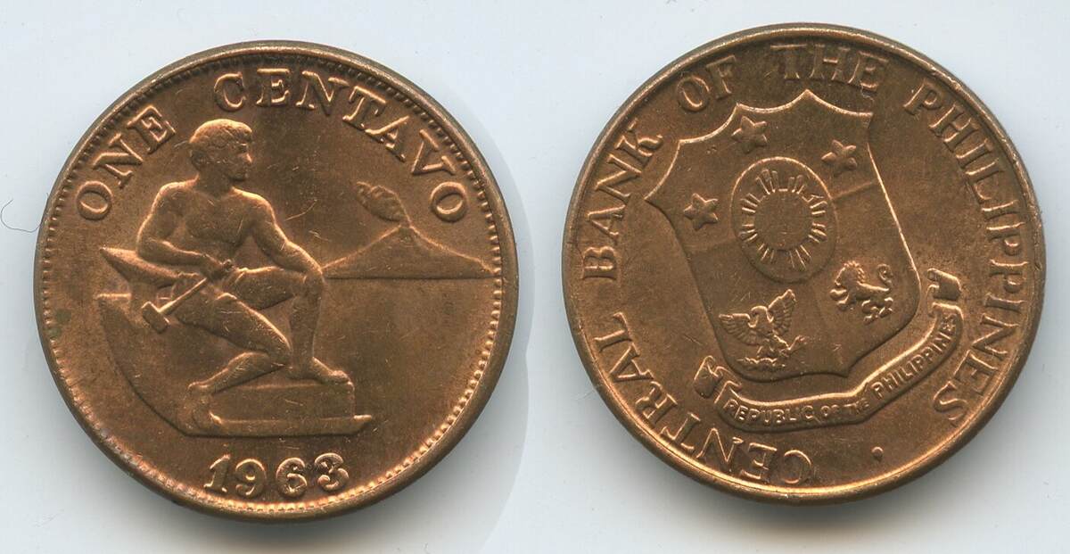 Philippinen One Centavo (1 Centavo) 1963 M#7047 - Philippines Republic ...