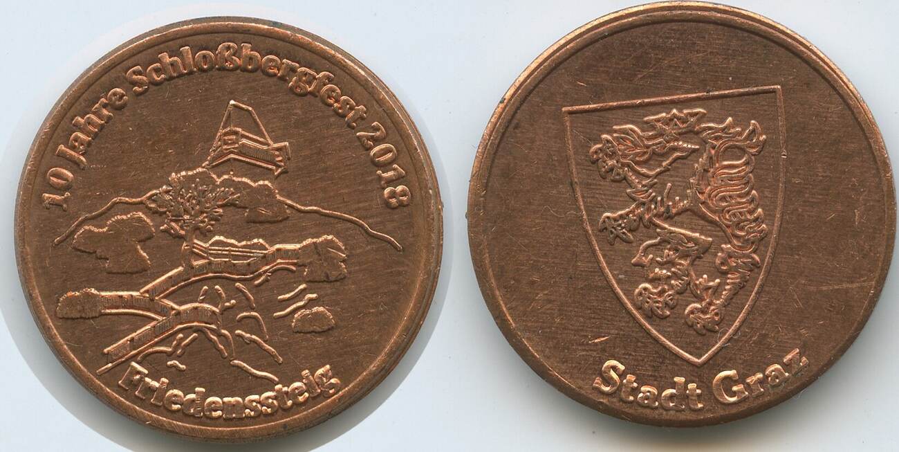 Österreich Steiermark Medaille 2018 GX1573 - Stadt Graz 10 Jahre ...
