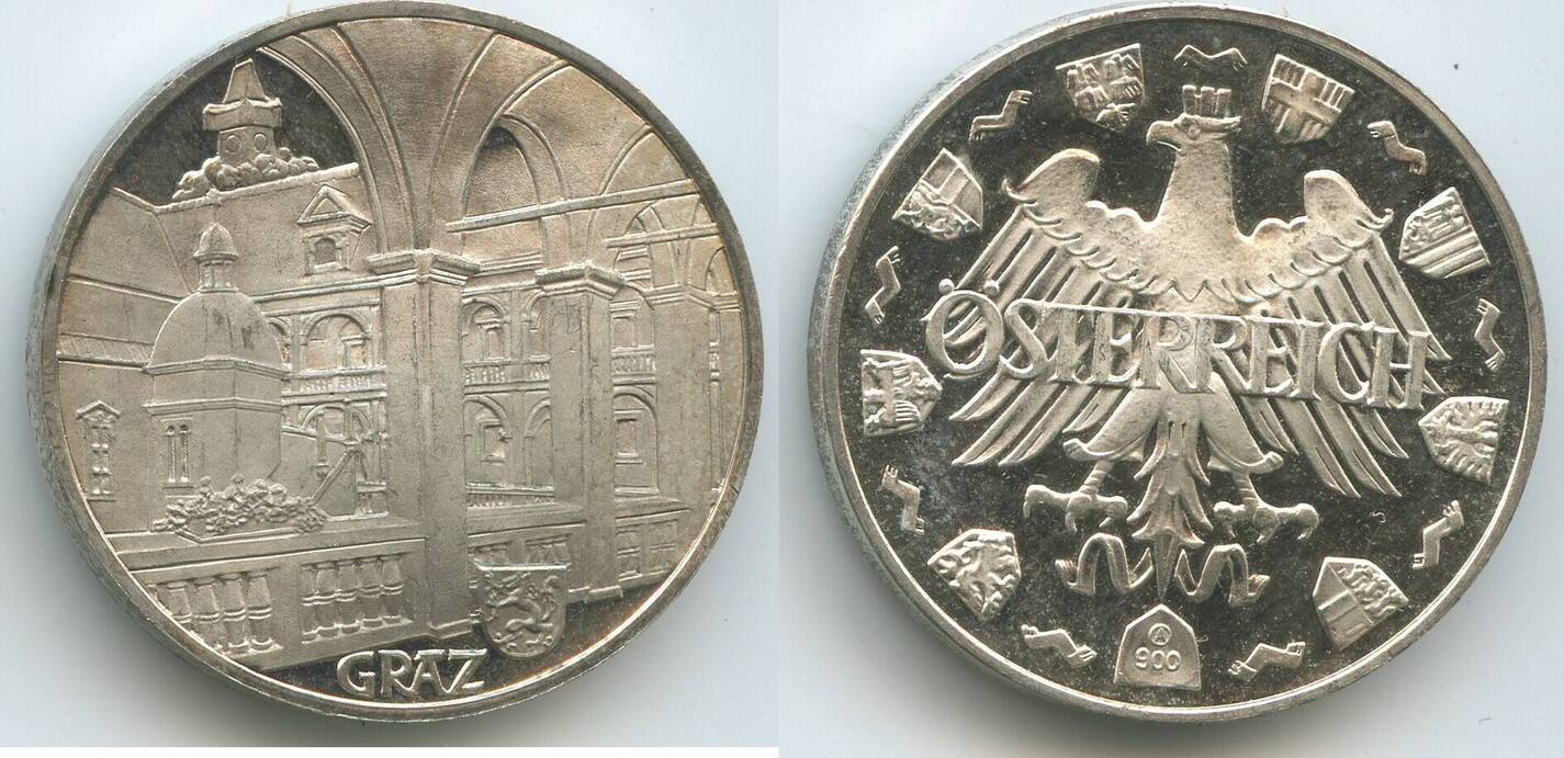Österreich Silbermedaille nd. M#6898 - Steiermark Graz Austria Polierte ...