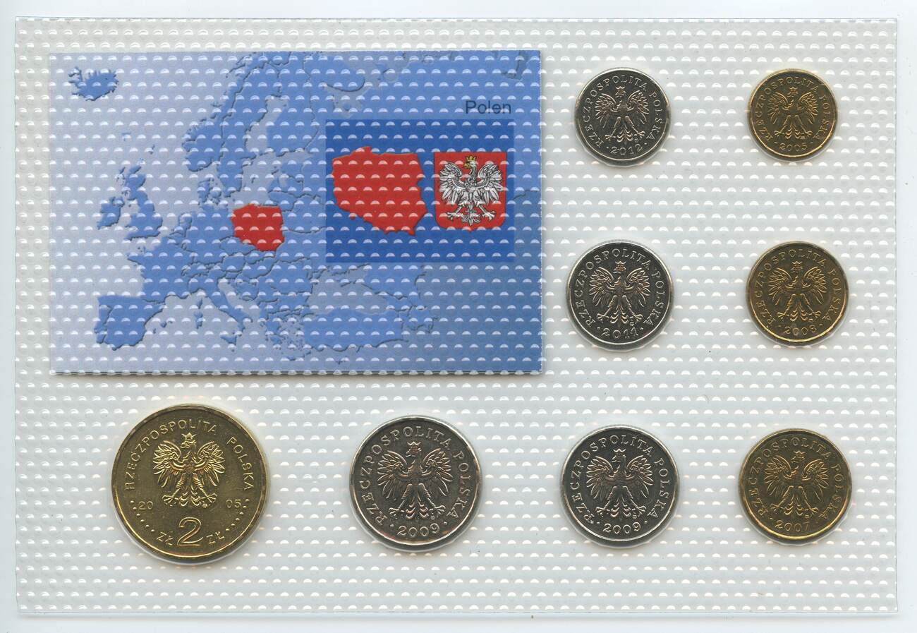 Polen 1 Grosz bis 2 Zlote KMS 2005-2012 GN692f - Polska Poland ...
