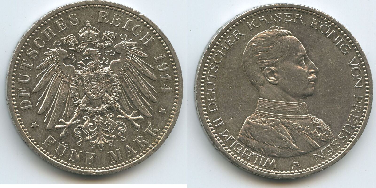 Deutsches Reich Kaiserreich Preussen 5 Mark Silber 1914 A Berlin S0174 - Regierungsjubiläum ...