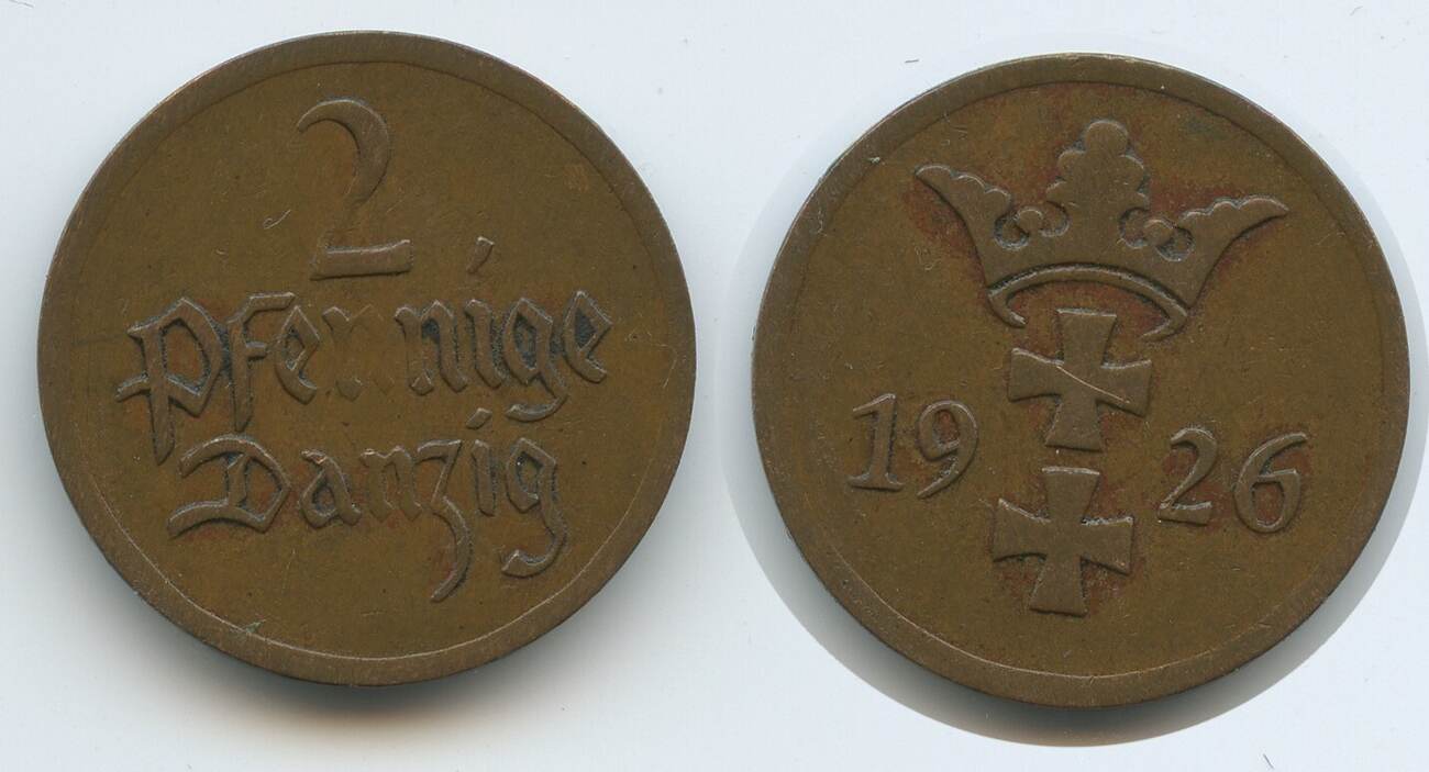 Polen Danzig 2 Pfennig 1926 G3885 - Free city of Danzig Poland Polskich ...