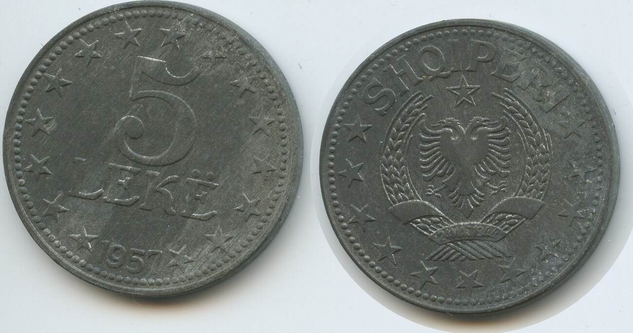 Albanien 5 Leke 1957 M#6004 - Socialist Republic Albania Shqipëria Fast ...