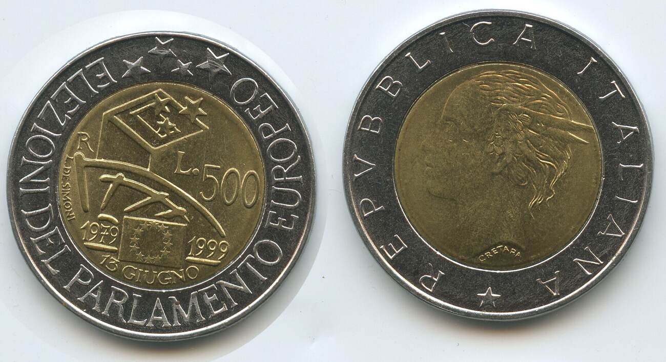 Italien 500 Lire 1999 R G0911 - Europäisches Parlament Italy Fast unzirkuiert | MA-Shops