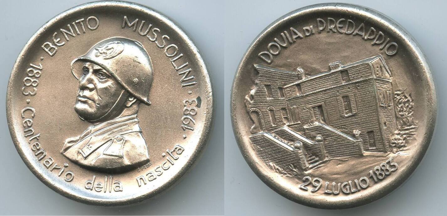 Italien Bronzemedaille versilbert 1983 PA785 - Predappio - Benito ...