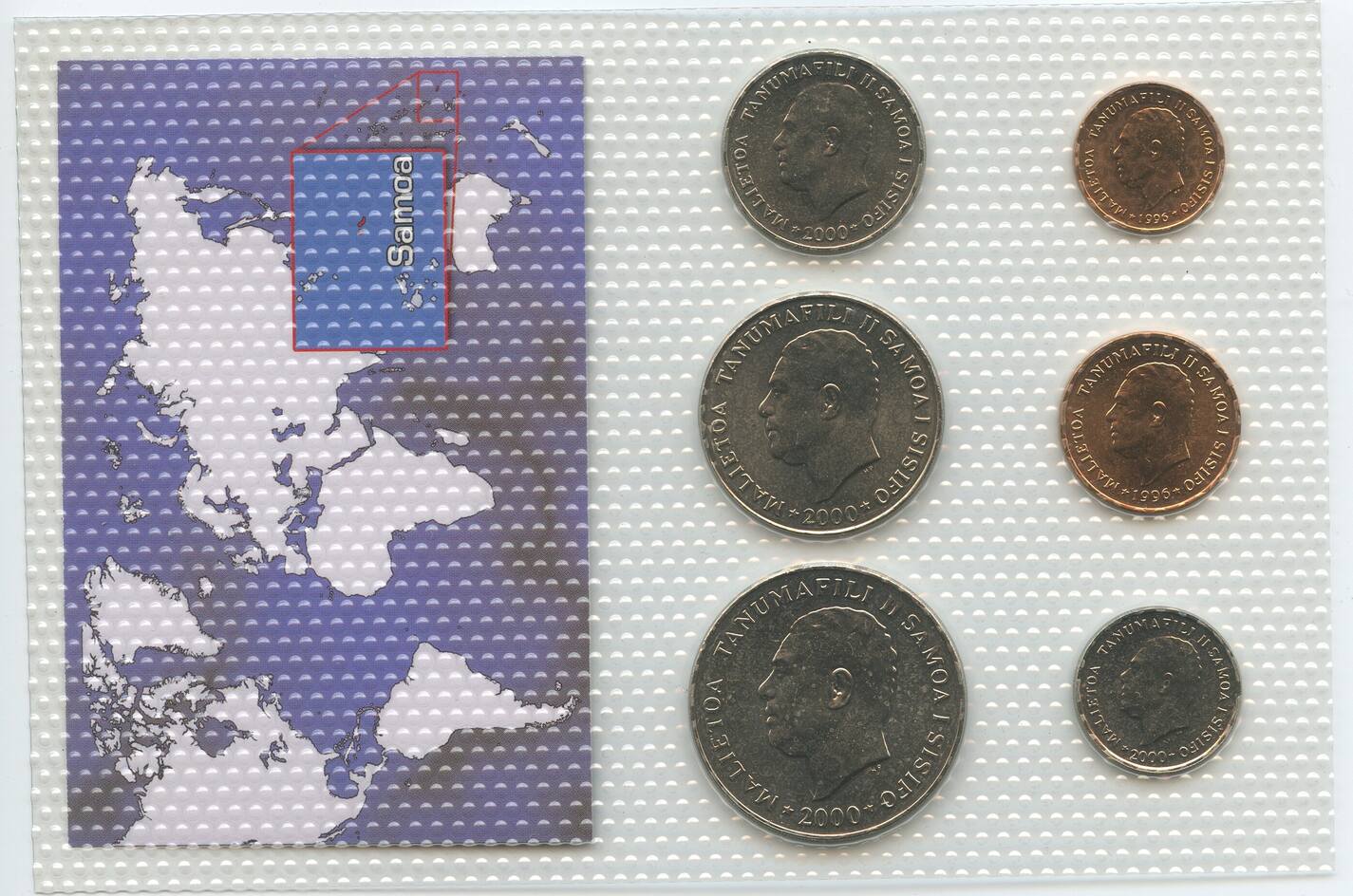 Samoa 1 Sene - 50 Sene 1996-2000 GN693h - Tanumafili II. Kursmünzensatz ...