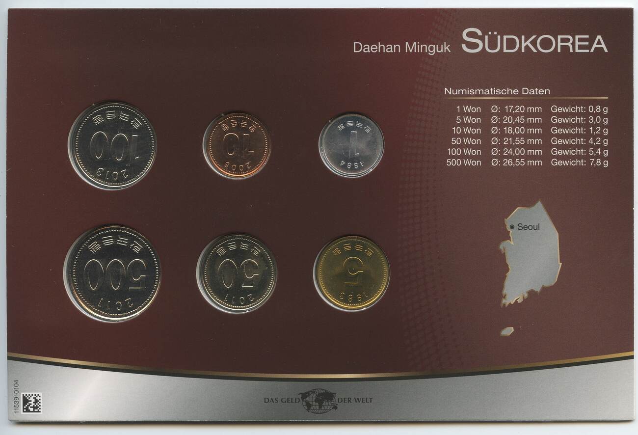 Südkorea South Korea 1 Won - 500 Won KMS 1983-2013 GN490g ...