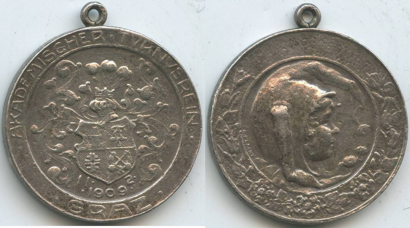 Österreich Steiermark Silbermedaille 11.2.1909 G15285 - Akademischer ...