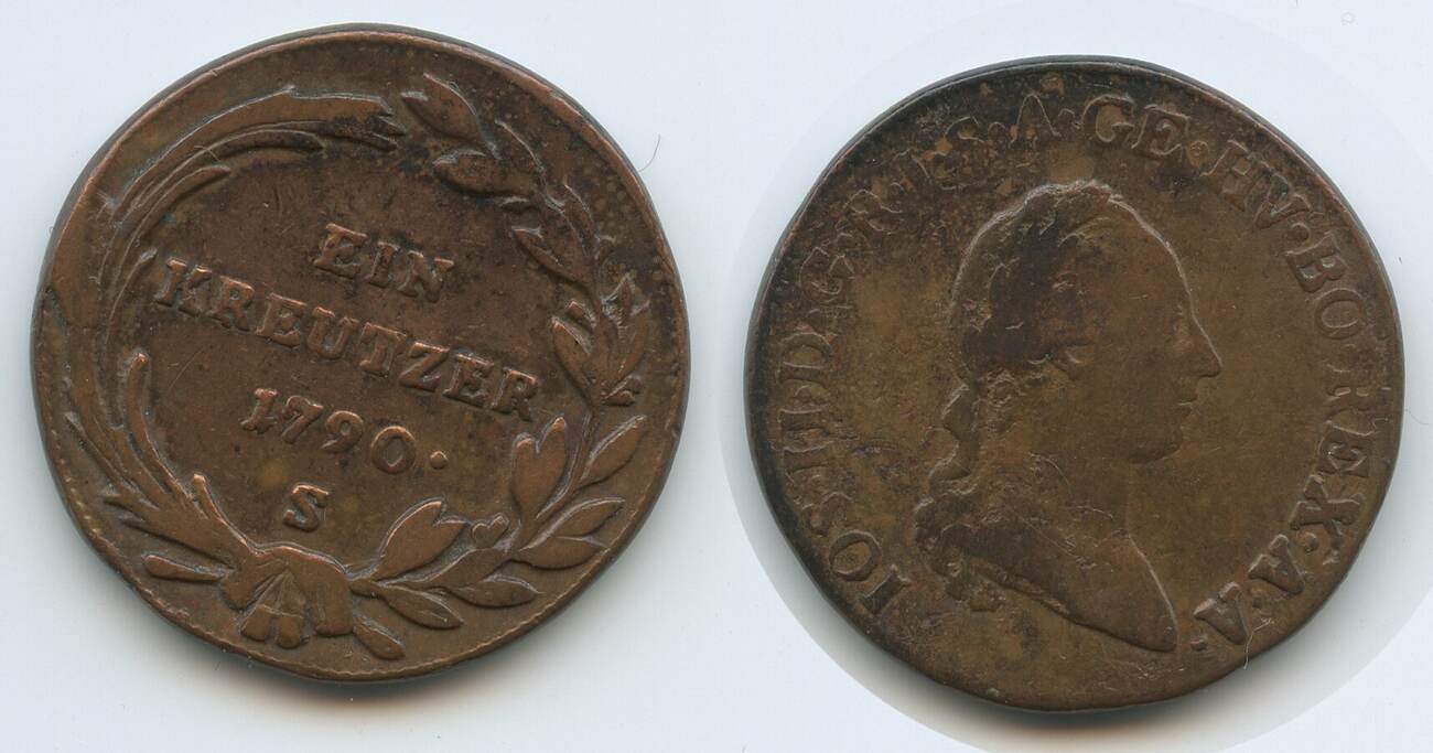 RDR Österreich Ungarn 1 Kreuzer 1790 S Schmöllnitz G5370 - Joseph II ...
