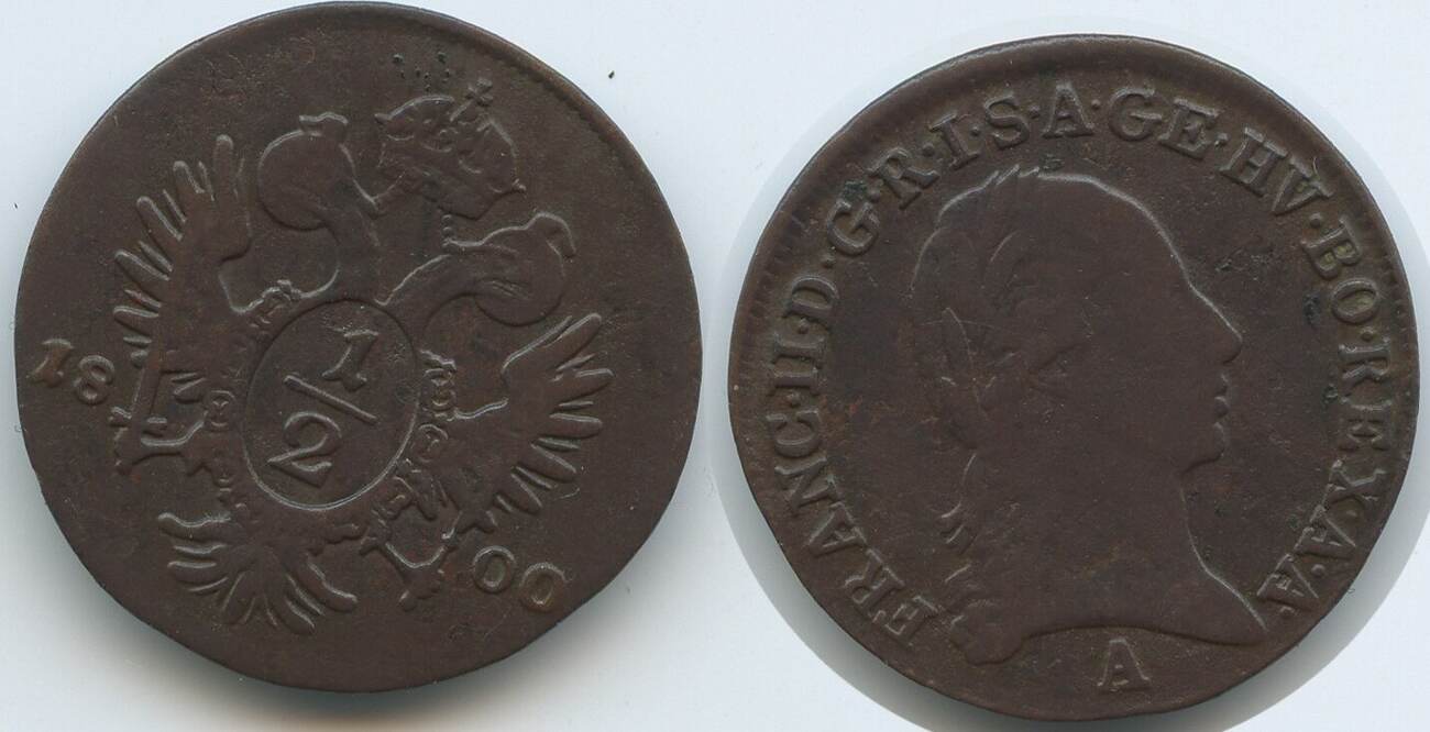 RDR Österreich Ungarn ½ Kreuzer 1800 A Wien G14423 - Franz II. 1792 ...