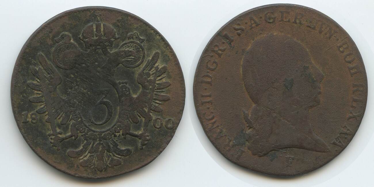 RDR Österreich Hall in Tirol 3 Kreuzer 1800 F G5510 - Franz II. 1792-1835 Austria Austrian ...