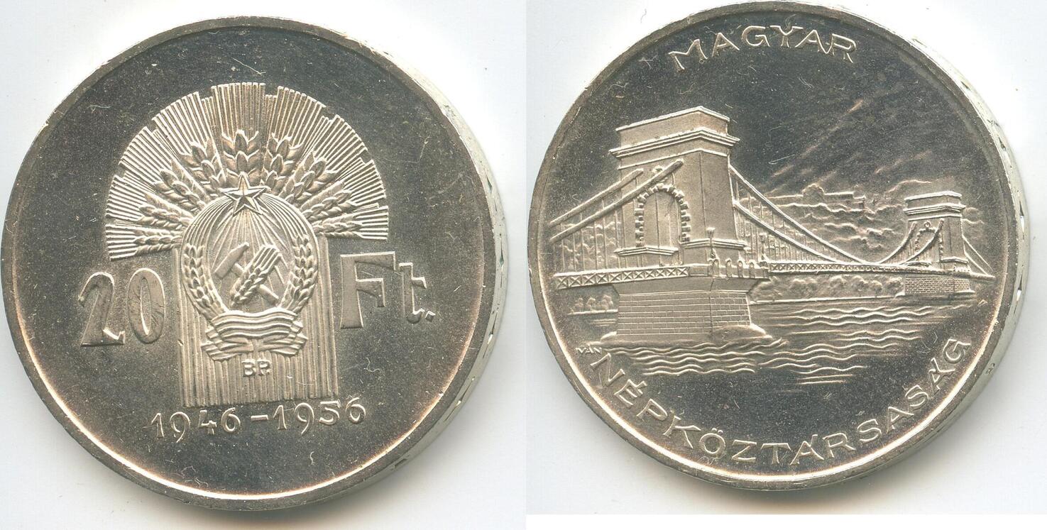 Ungarn Magyar Népköztársaság 20 Forint Silber 1956 BP Budapest H0925 ...
