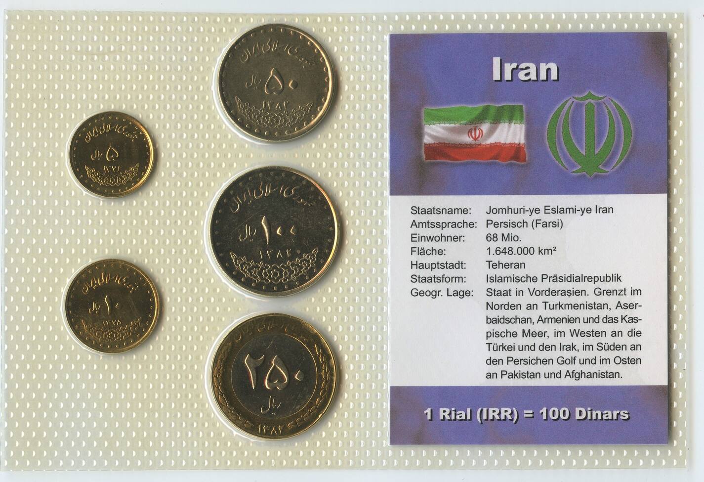Iran 5 Rials - 250 Rials KMS 1996-2003 GN656g - Kursmünzensatz Coin ...