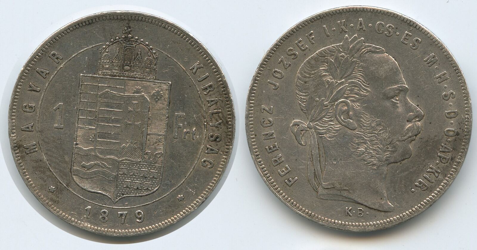Ungarn Kaiserreich Österreich 1 Forint Silber 1879 KB Kremnitz Kremnica G5645 - Franz Joseph I ...