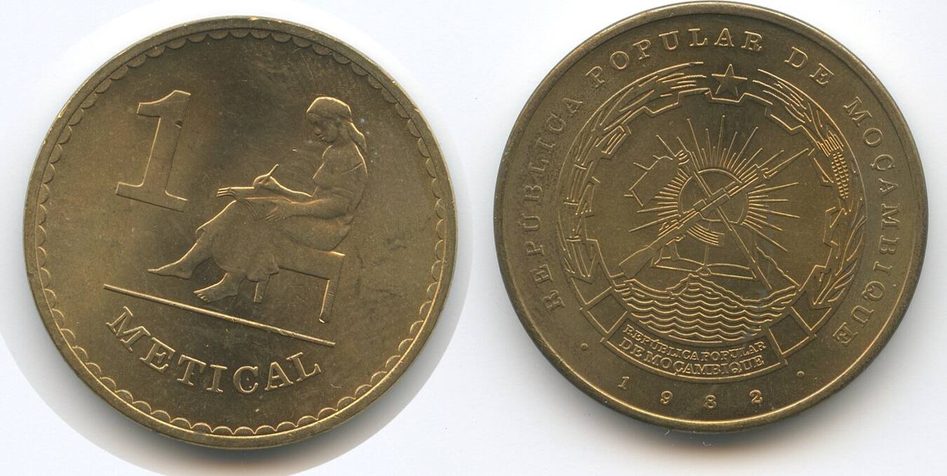Mozambique 1 Metical 1982 M#3367 - Mosambik Female student Fast unzirkuliert | MA-Shops