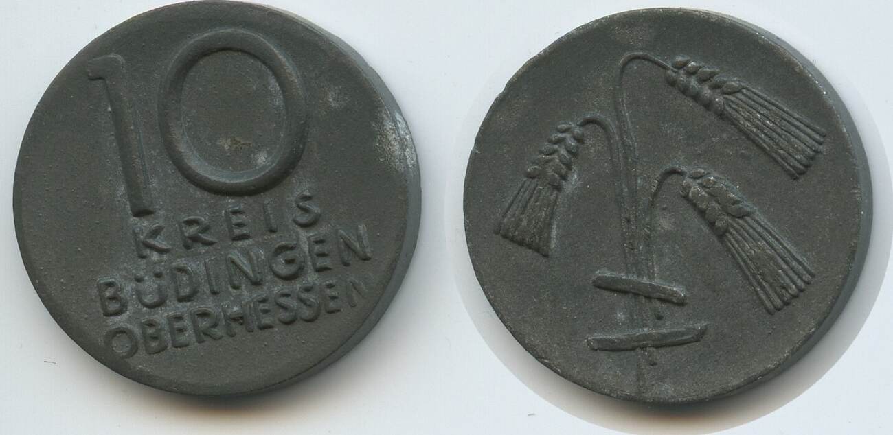 Deutsches Reich Hessen 10 Pfennig Kriegsgeld nd. G11923 - Kreis ...