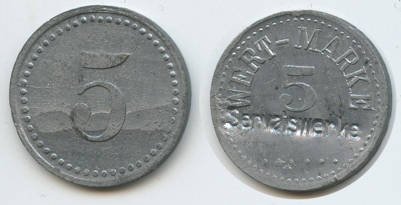 Deutsches Reich Rheinprovinz Wertmarke 5 Pfennig Jeton Token nd T279 ...