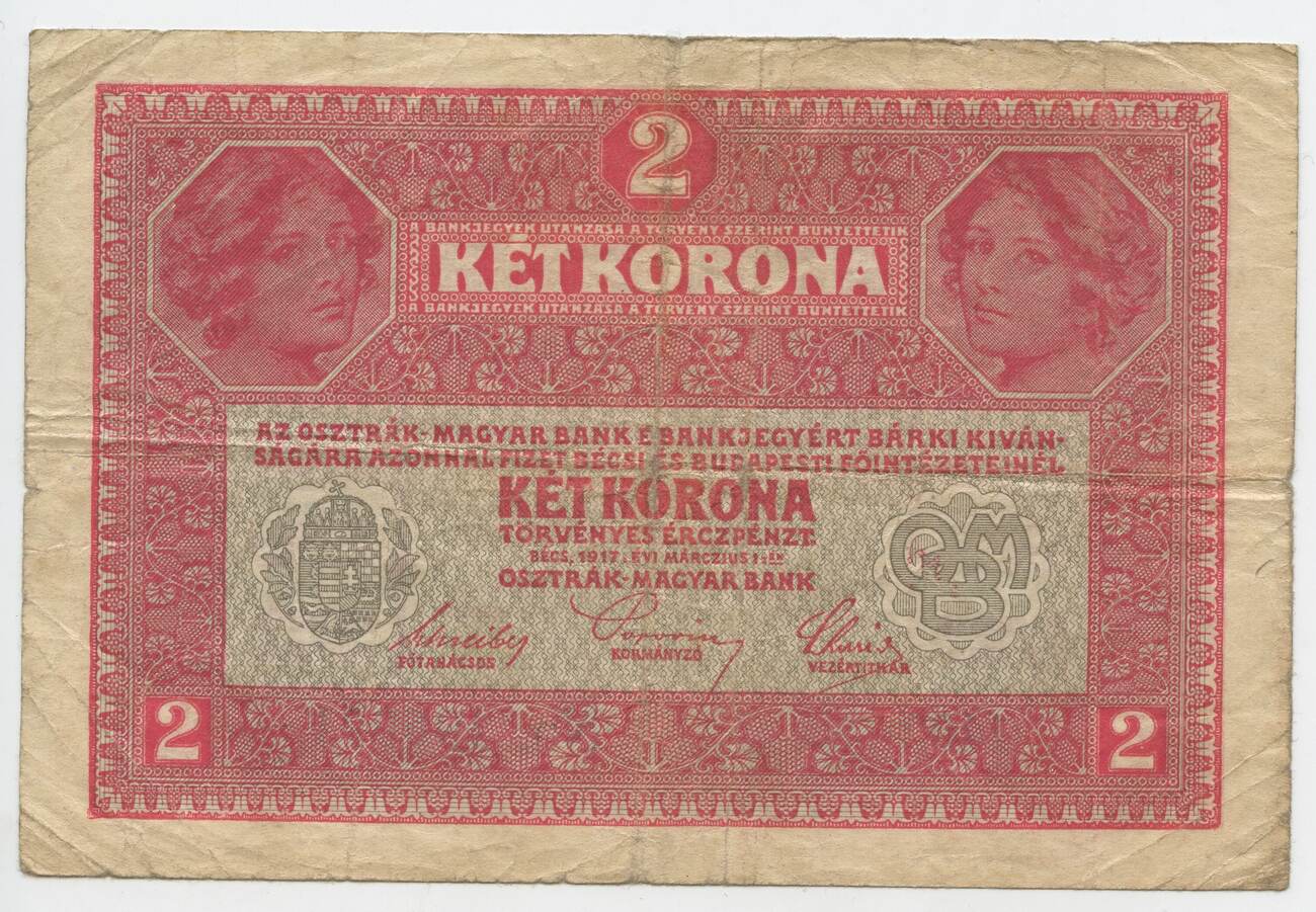 Österreich Ungarn Kaiserreich 2 Kronen ohne Stempel 1917 GB399 - Zwei ...