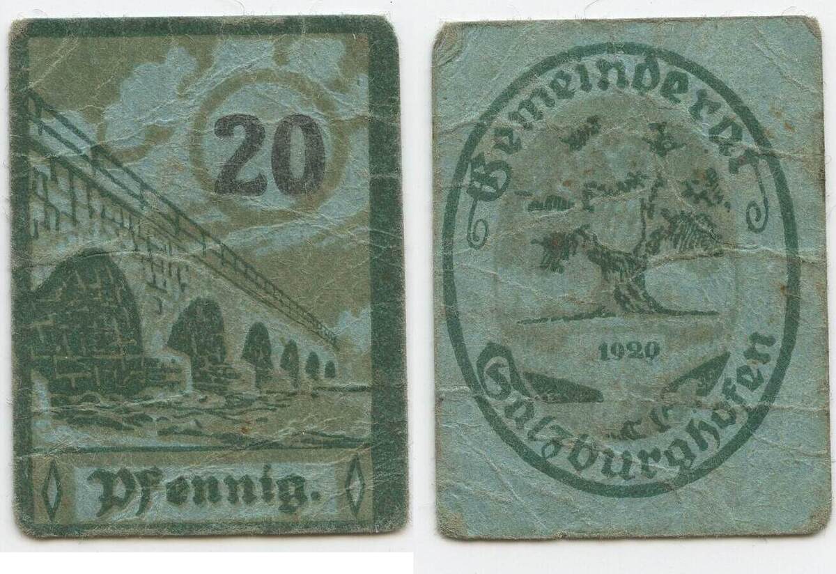 Deutsches Reich Weimar Bayern 20 Pfernnig Notgeld 1920 GB257 - Gemeinderat Salzburghofen ...