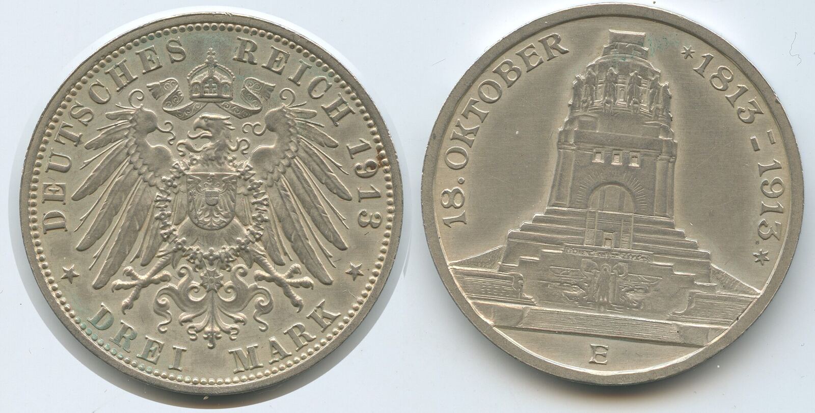 Deutsches Reich Kaiserreich Sachsen 3 Mark Silber 1913 E Muldenhütten S0061 ...