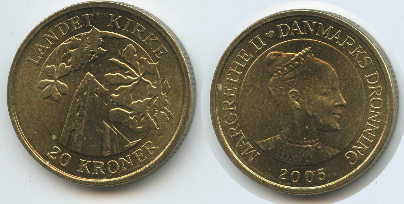 Dänemark 20 Kroner 2005 G8327 - Danish Tower Series - Landet Kirke ...