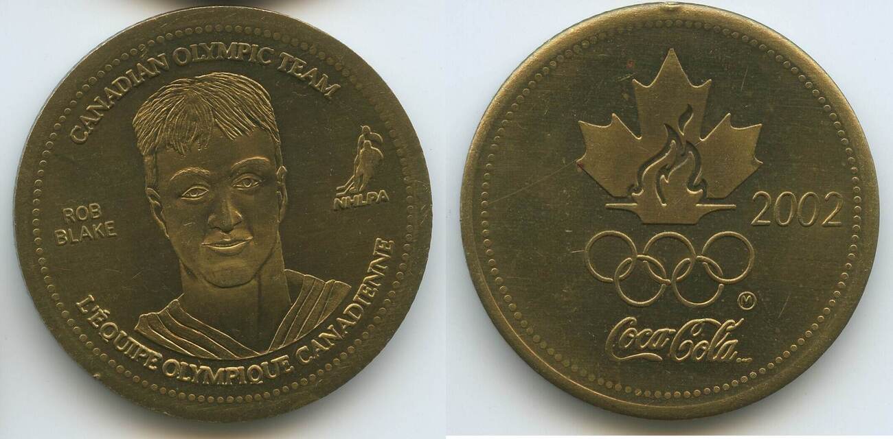Kanada Medaille 2002 G16429 - Coca-Cola - Rob Blake - Canadian Olympic ...