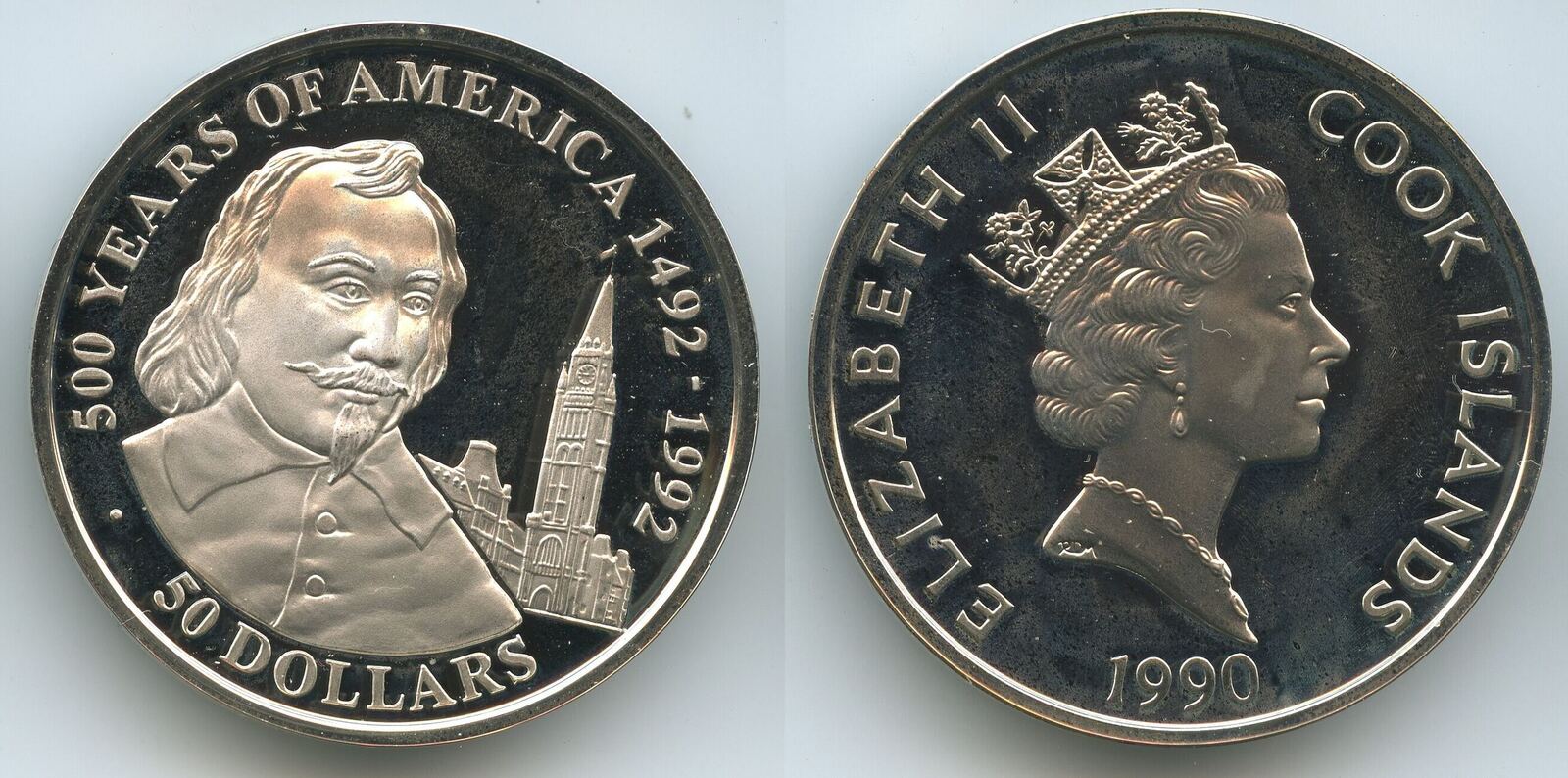 Cook Inseln 50 Dollars Silber 1990 G0174 - Samuel de Champlain - 500 ...