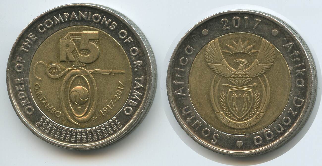 Südafrika 5 Rand 2017 G9519 - Order of Companions of O.R. Tambo - South ...