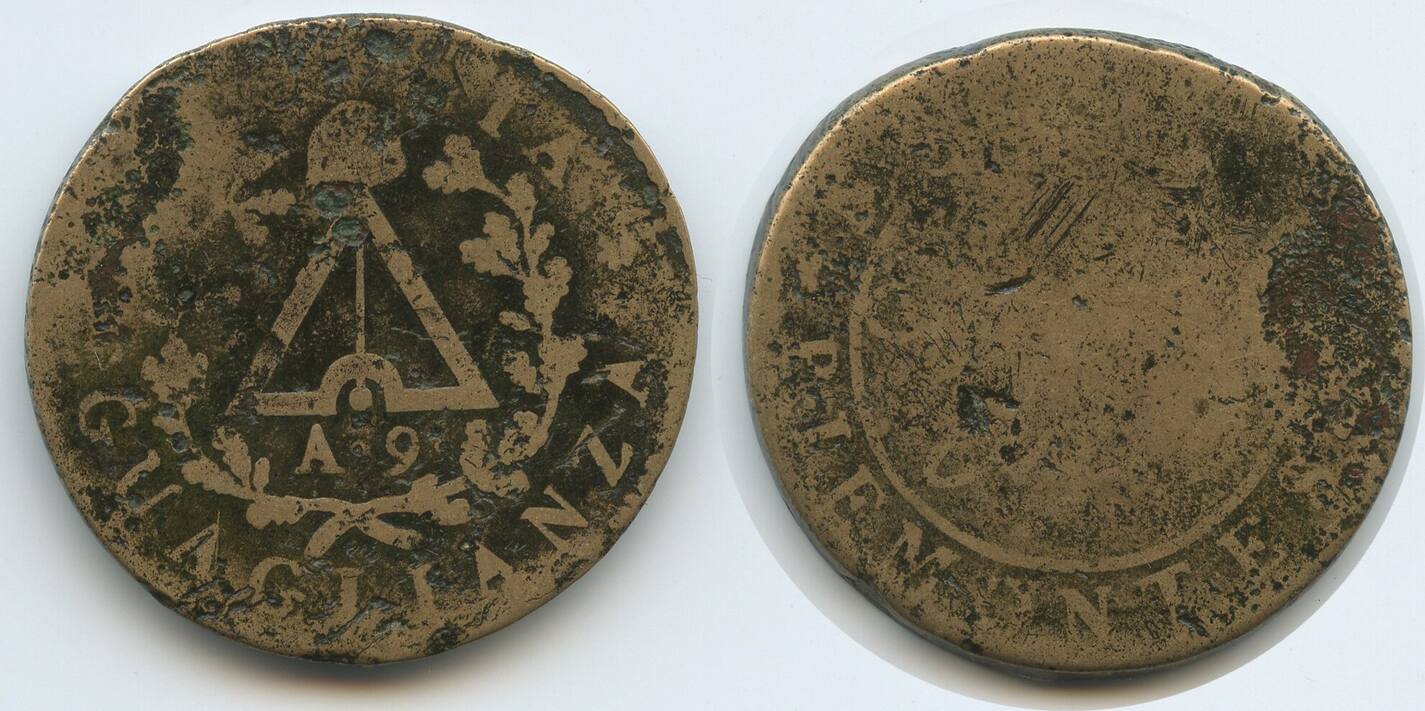 Italien Piemont Republic Subalpine 2 Soldi L´an9 (1801) G1977 ...