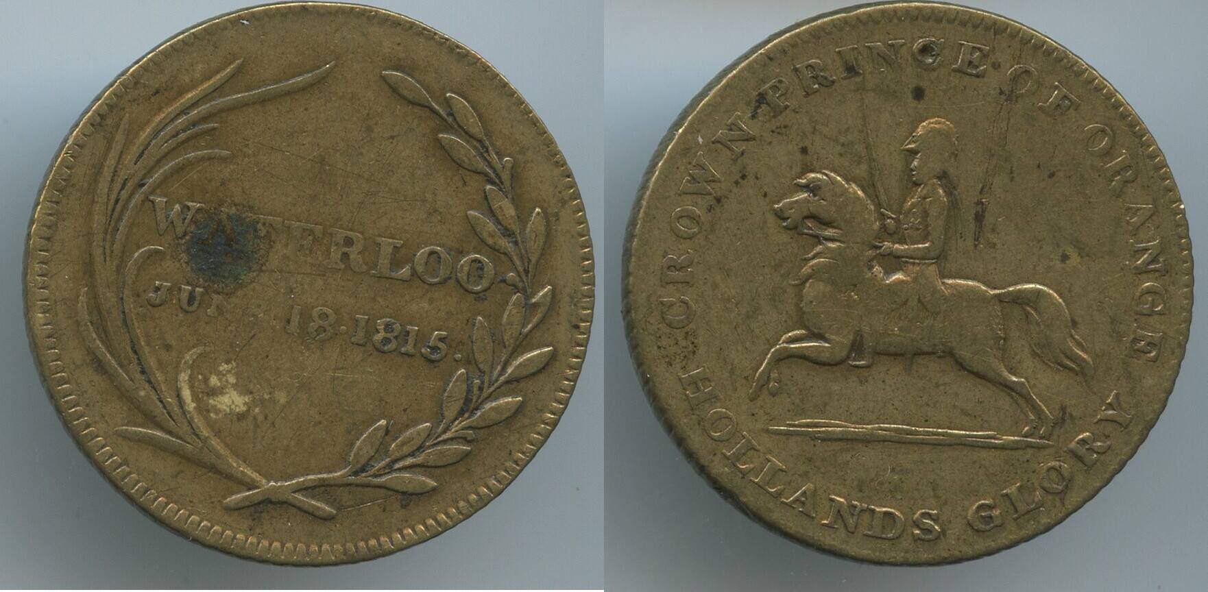 Niederlande Königreich Jeton Medaille 1815 M#6756 - Schlacht von ...