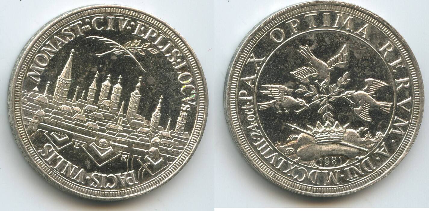 Deutsches Reich Münster Silbermedaille 1981 M#5792 - Westfälischer ...