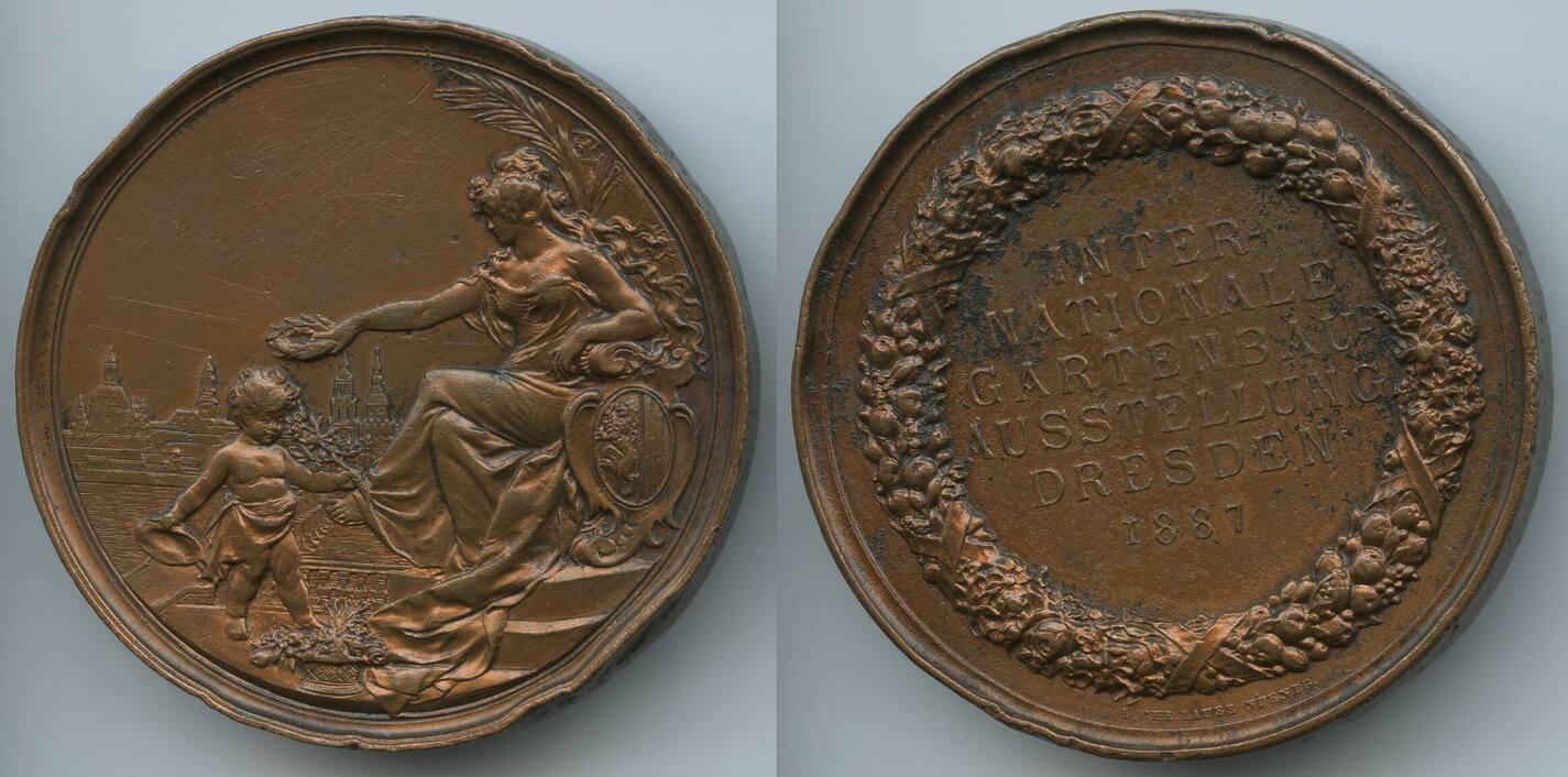 Deutsches Reich Sachsen Große Bronzemedaille Verdienstmedaille 1887 M ...