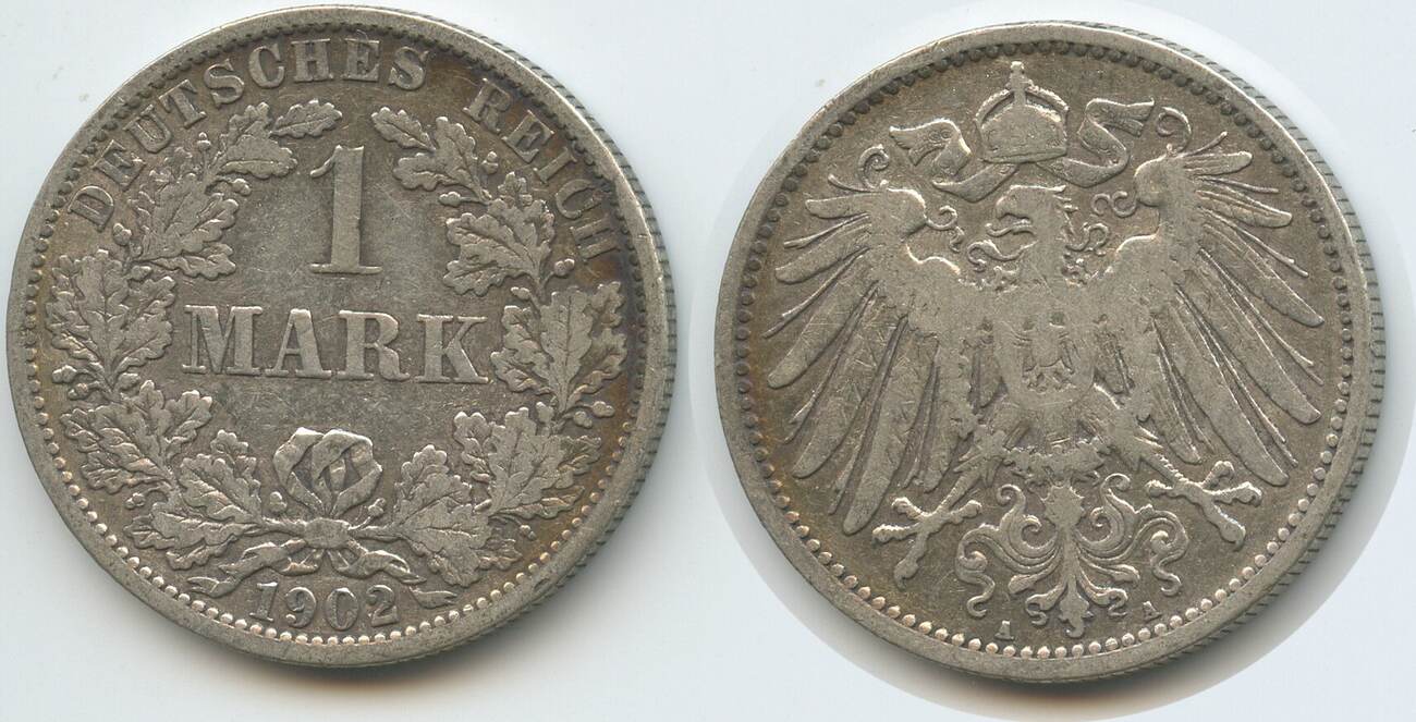 Deutsches Reich Kaiserreich 1 Mark Silber 1902 A Berlin S0125 - Germany ...