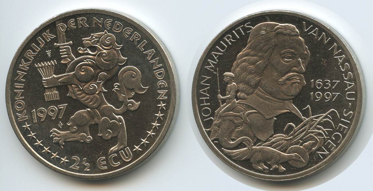 Niederlande Königreich 2½ Ecu 1997 M918 - Johan Maurits van Nassau ...