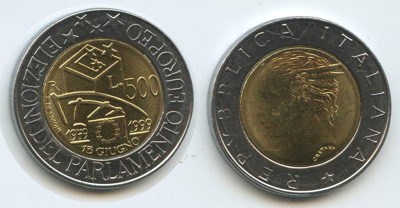 Italien 500 Lire 1999 R G0909 - Wahl Europäisches Parlament Italy Fast unzirkuiert | MA-Shops