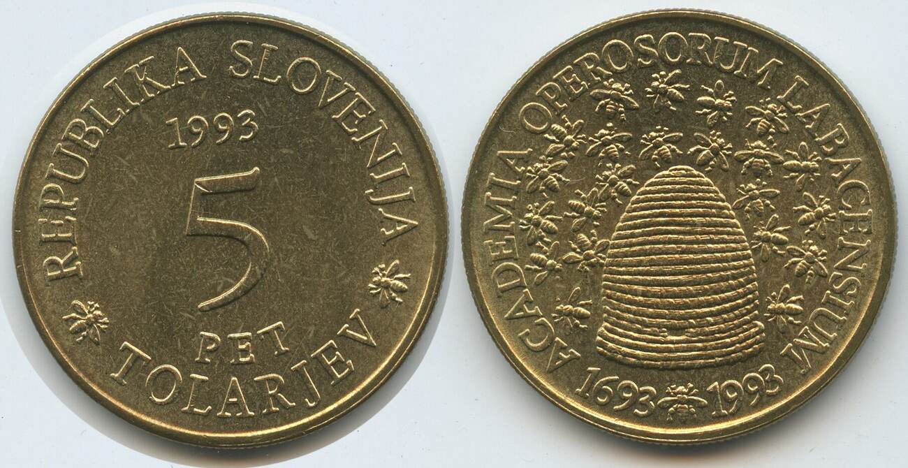 Slowenien 5 Tolarjev 1993 M#6610 - 300th Anniversary of Operosorum Labacensium Academy Slovenia ...