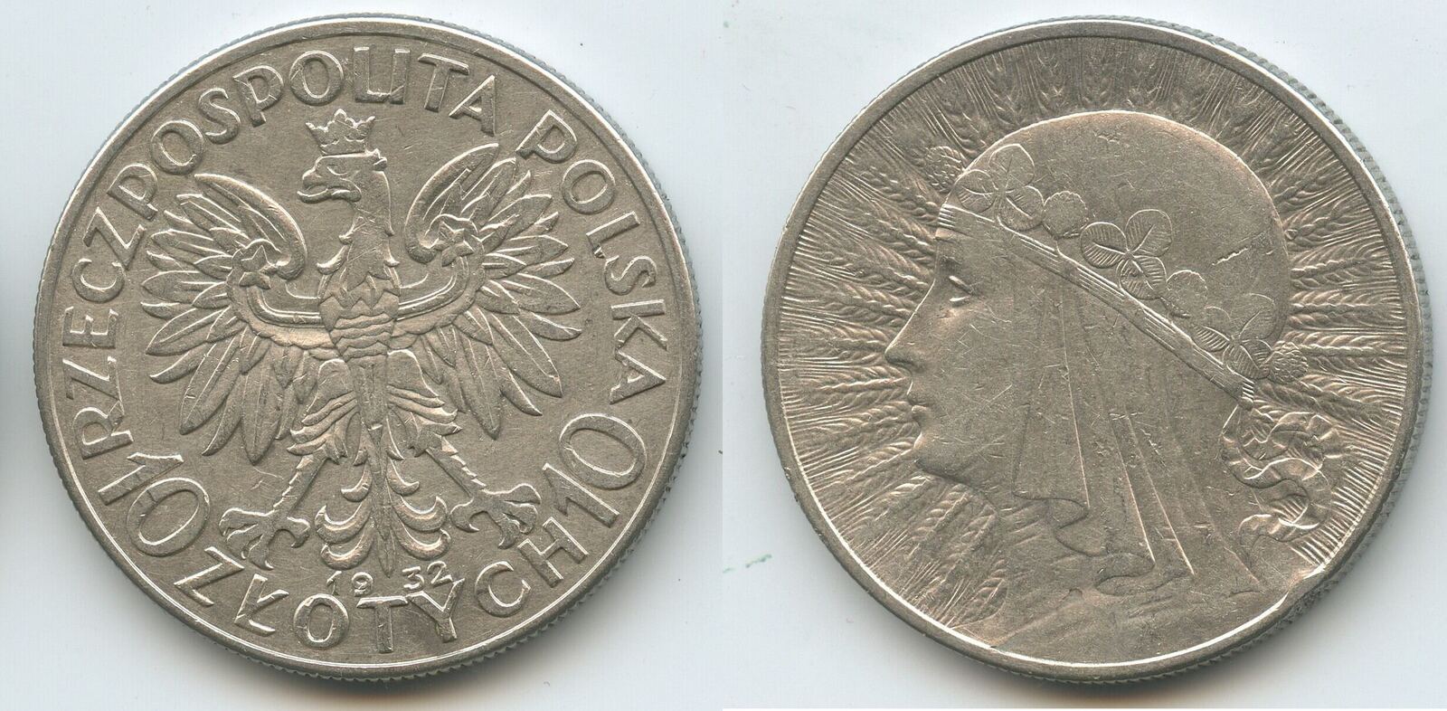 Polen Rzeczpospolita Polska 10 Zlotych (10 Zloty) Silber 1932 M#8272 - Polonia Queen Jadwiga ...