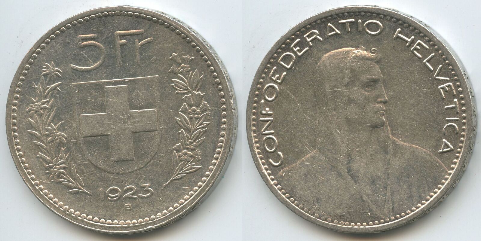 Schweiz Eidgenossenschaft 5 Franken Silber (5 Francs) 1923 B Bern G3260 - Alphirte Herdsman ...