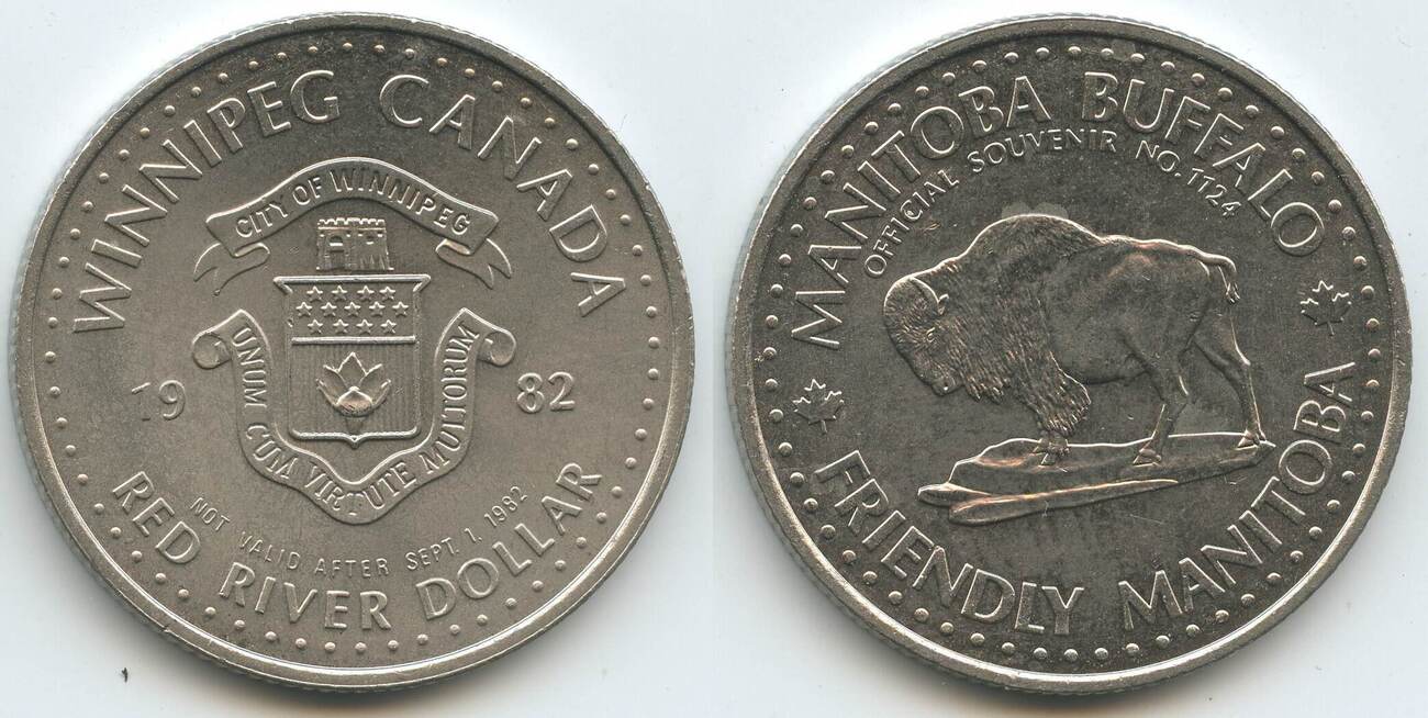 Kanada Alberta Winnipeg, Manitoba One Dollar - Token Souvenir Dollar 1982 G6466 - Red River ...