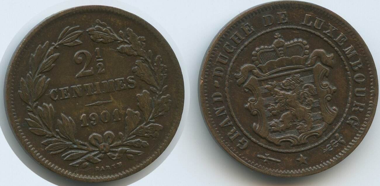 Luxemburg 2½ Centimes 1901 Barth G7766 - Adolphe 1890-1905 Luxembourg ...